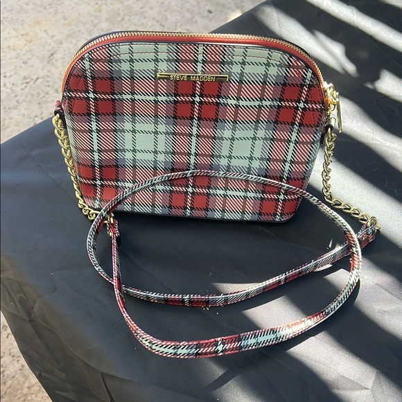 Steve Madden | Bags | Steve Madden Red Plaid Crossbody Bag | Poshmark